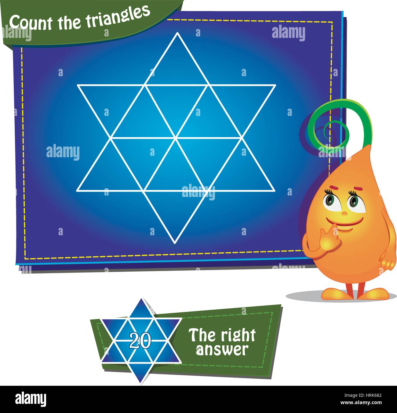 Jeu visuel pour les enfants. Tâche : Compter les triangles Image ...