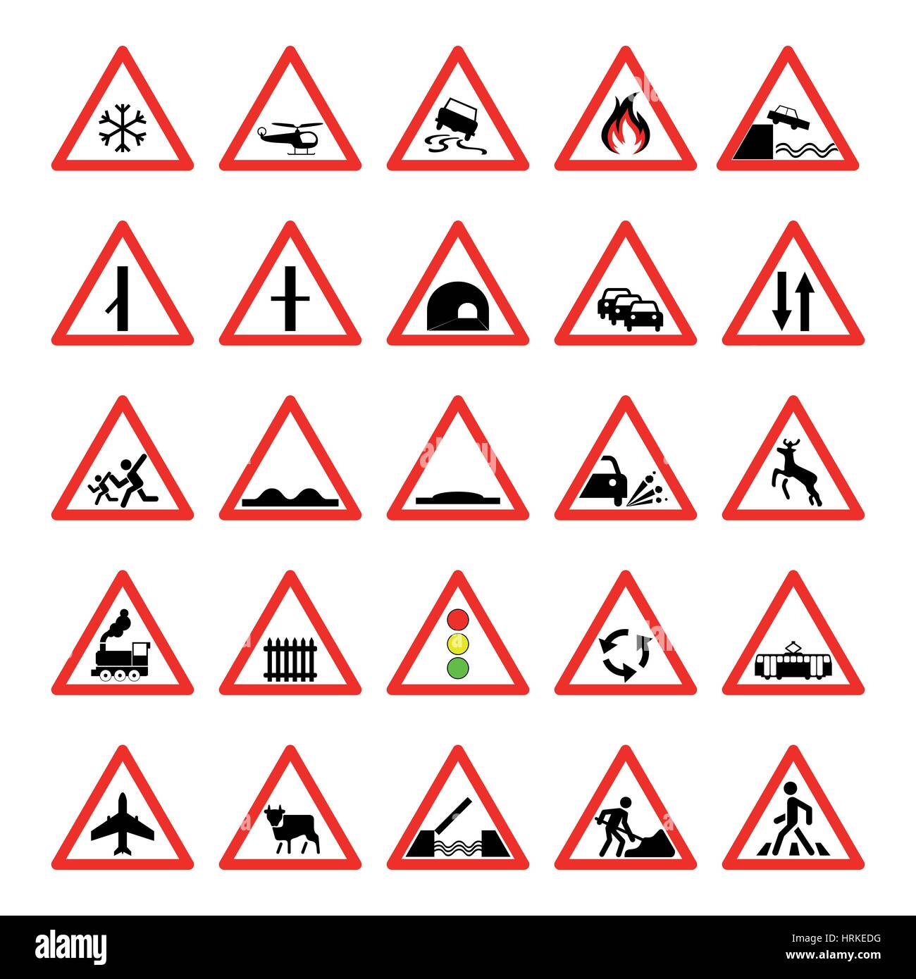 Définir les risques de la route les panneaux d'avertissement, la ...