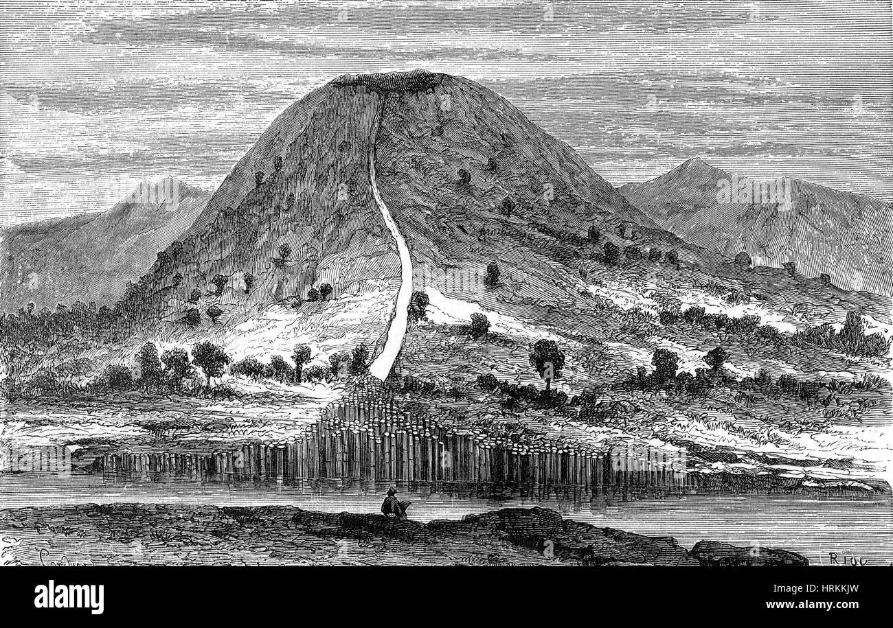 Formation de lave basaltique Banque d'images noir et blanc - Alamy