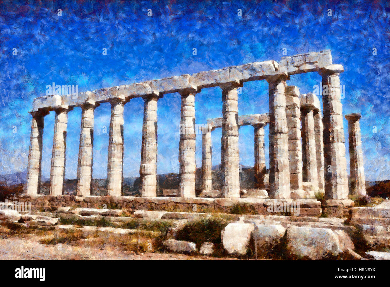 Temple de Poséidon au cap Sounion, en Grèce Photo Stock - Alamy