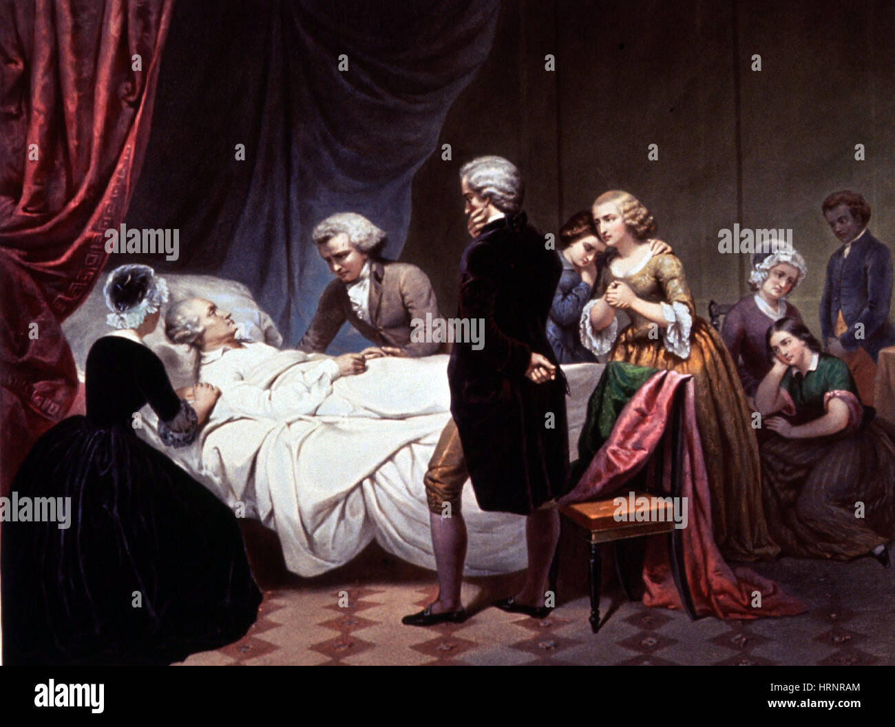 George washington sur son lit de mort Banque de photographies et d ...