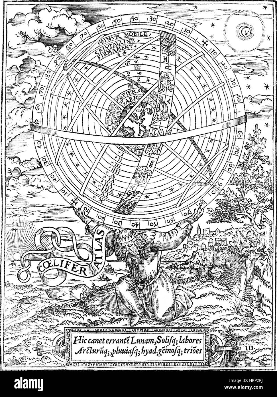 Sistema geocéntrico Banque d'images noir et blanc - Alamy