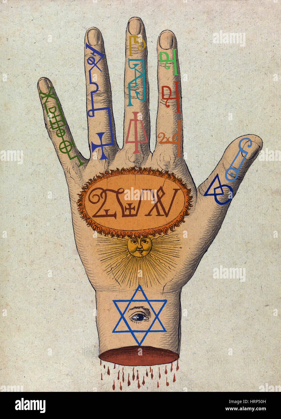 Signes cabalistiques et cachets, 18e siècle Photo Stock - Alamy