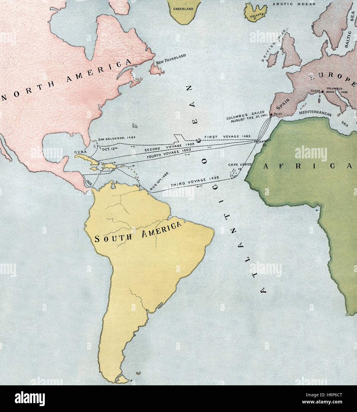 Christopher columbus map Banque de photographies et d’images à haute ...