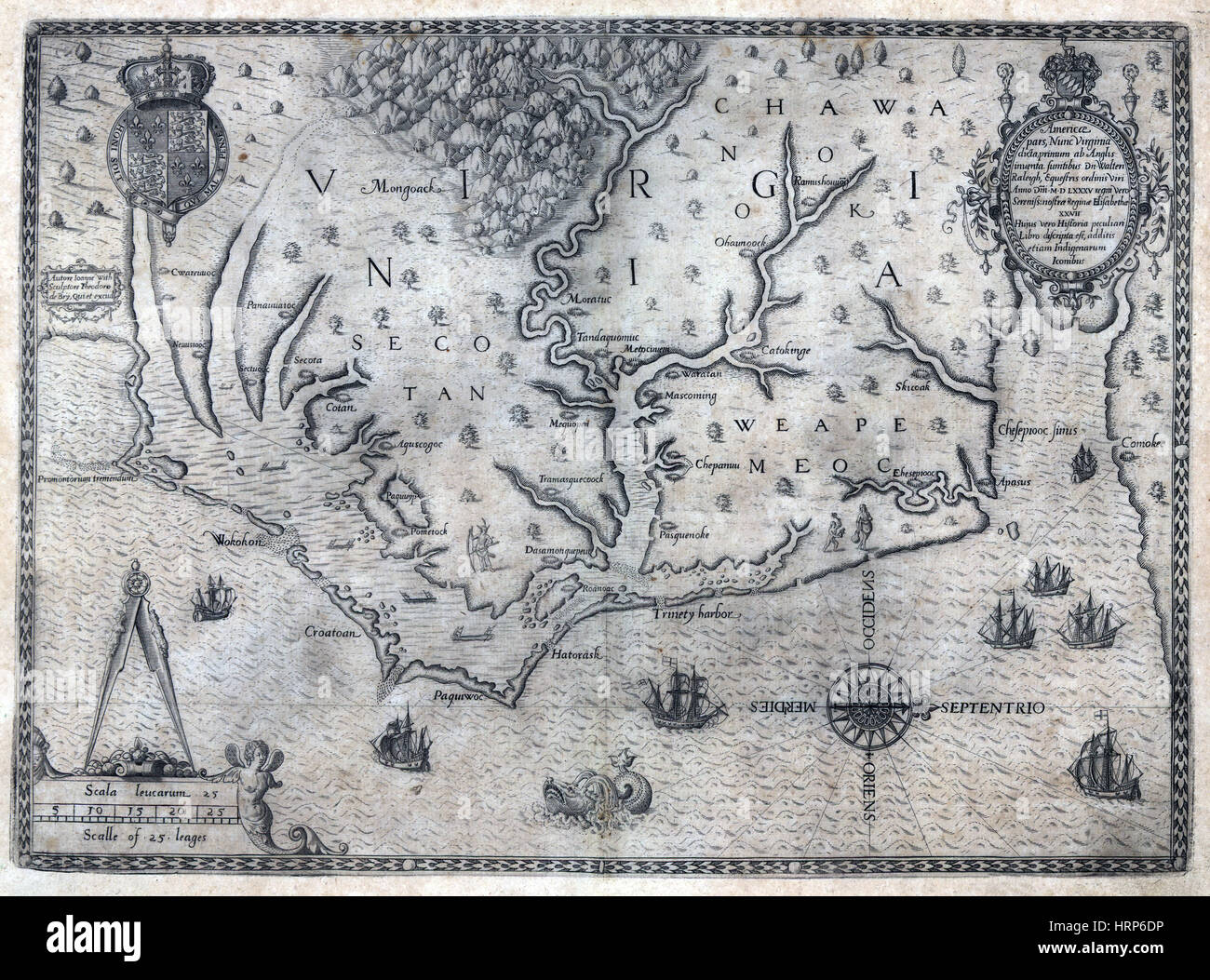 1585 walter raleigh ou ralegh Banque de photographies et d’images à ...