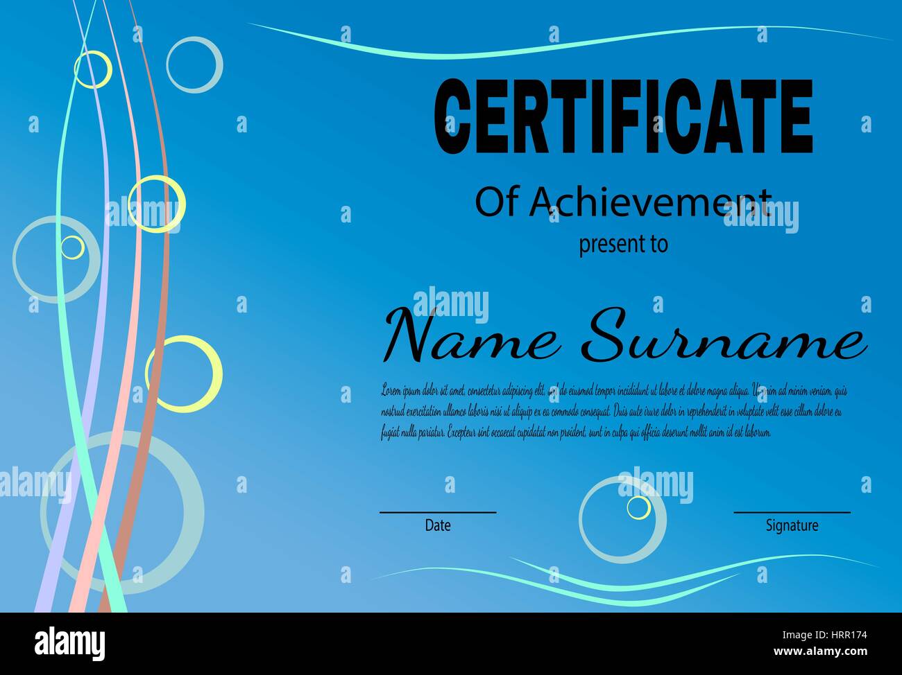 Modèle de certificat de réussite dans le Vector Image Vectorielle Stock ...