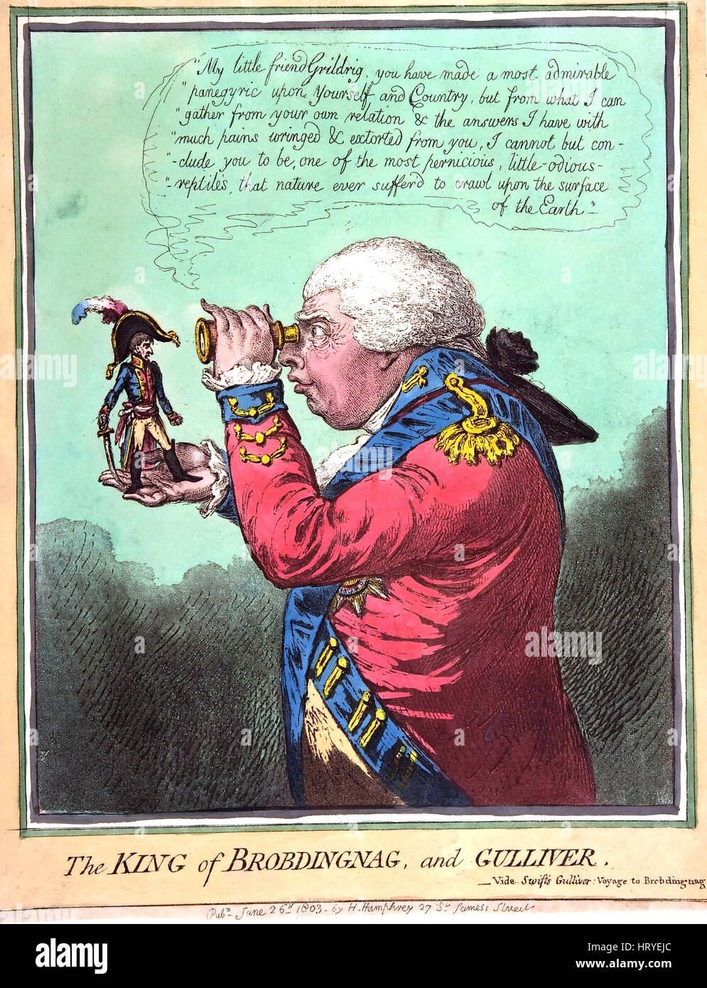 JAMES GILLRAY (c 1756-1815) English caricaturiste. Sa caricature ...