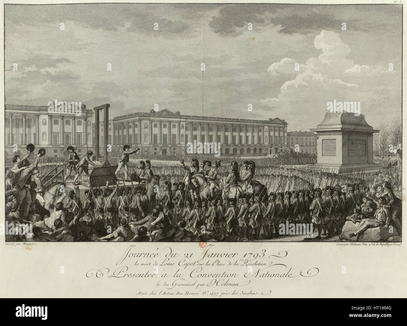 L'exécution de Louis XVI à la place de la révolution, le 21 janvier ...