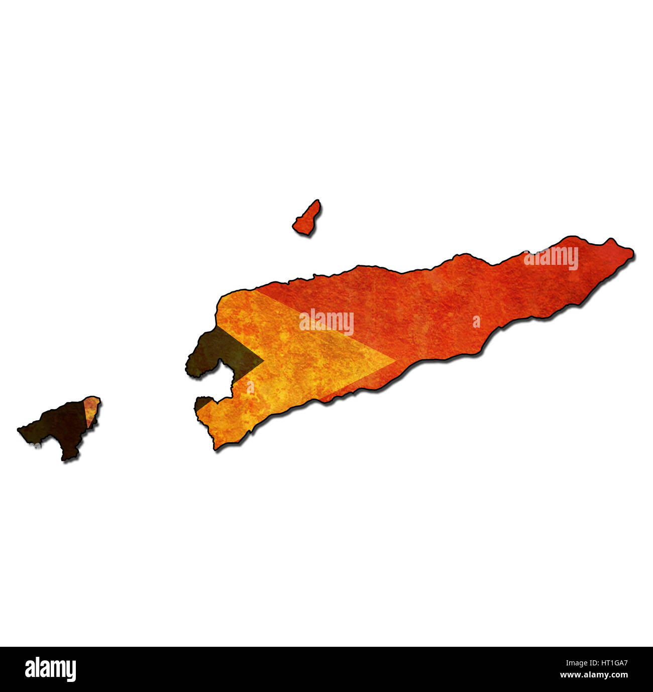 La carte avec le drapeau du Timor oriental avec des frontières ...