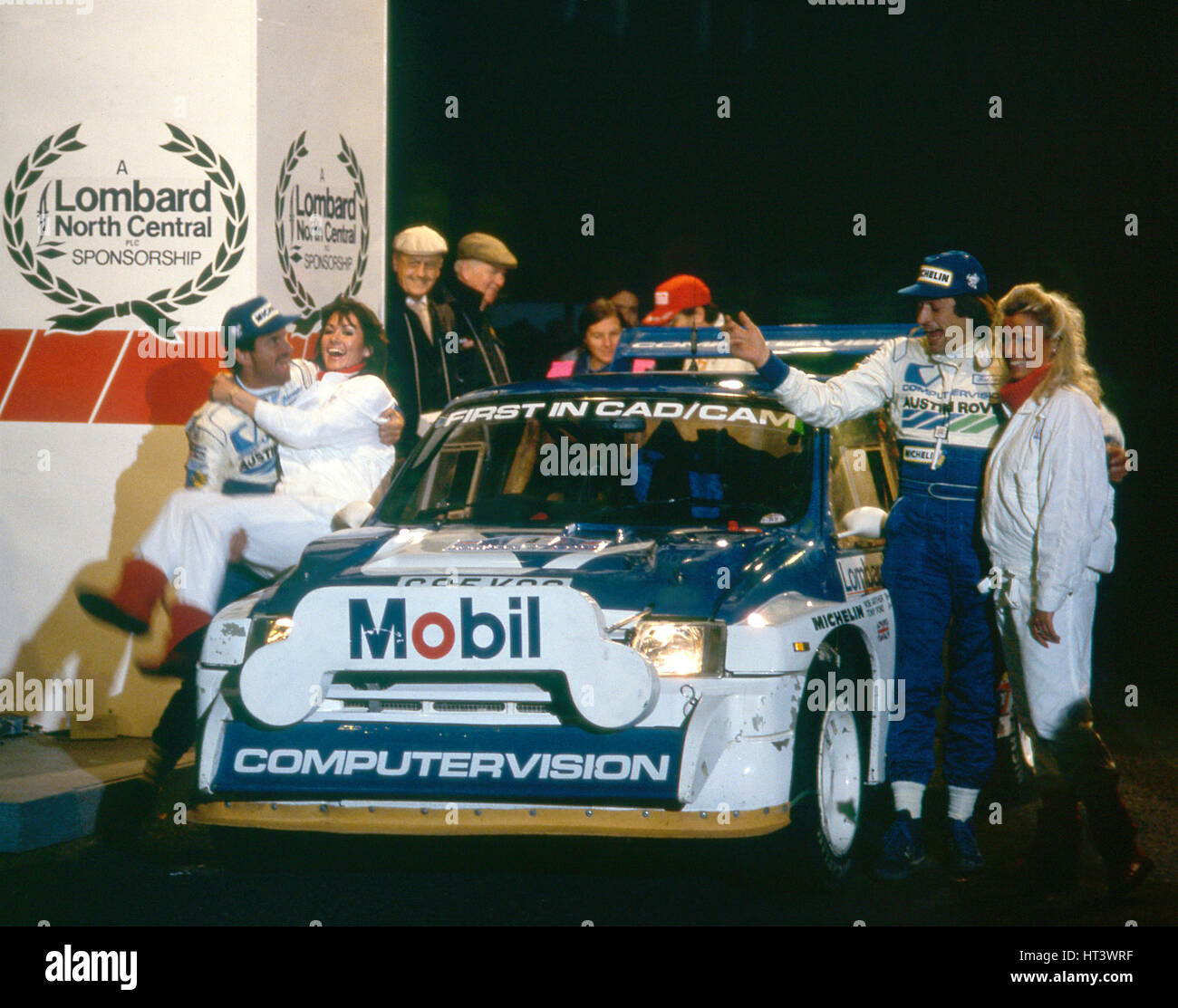 RAC Rally 1986. Tony Pond et Rob Arthur célébrer 6ème en finition MG ...