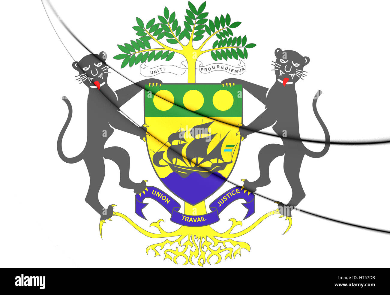 Le Gabon des armoiries. 3D Illustration Photo Stock - Alamy