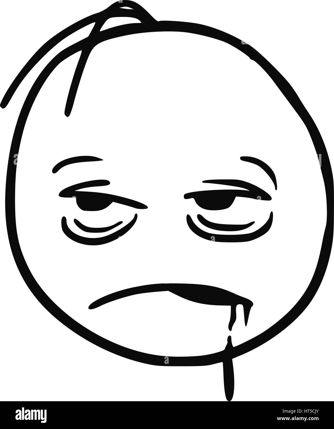 Smiley malade Banque d'images noir et blanc - Alamy