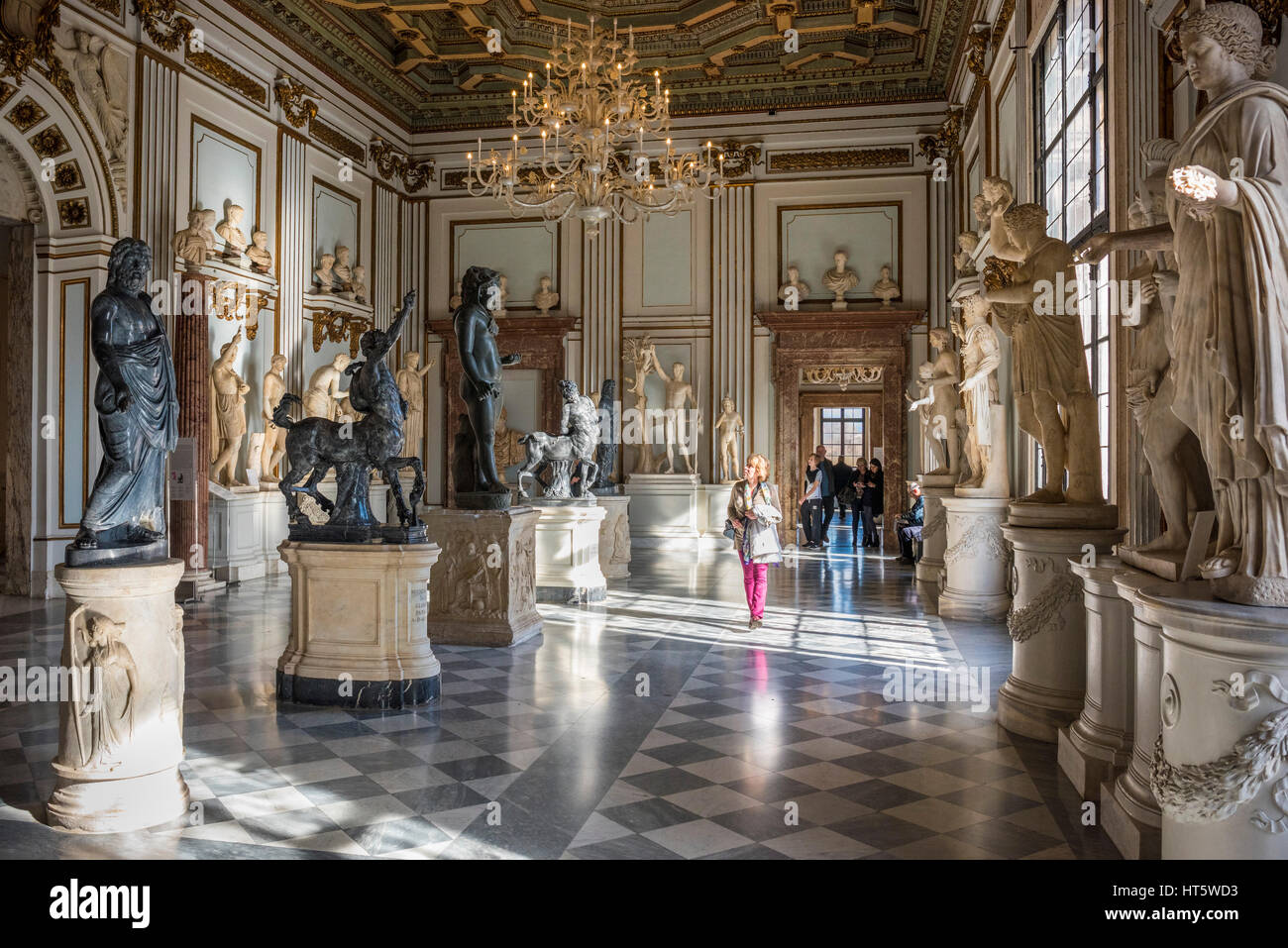 Rome. L'Italie. Les musées du Capitole, la grande salle (Sala Grande ...