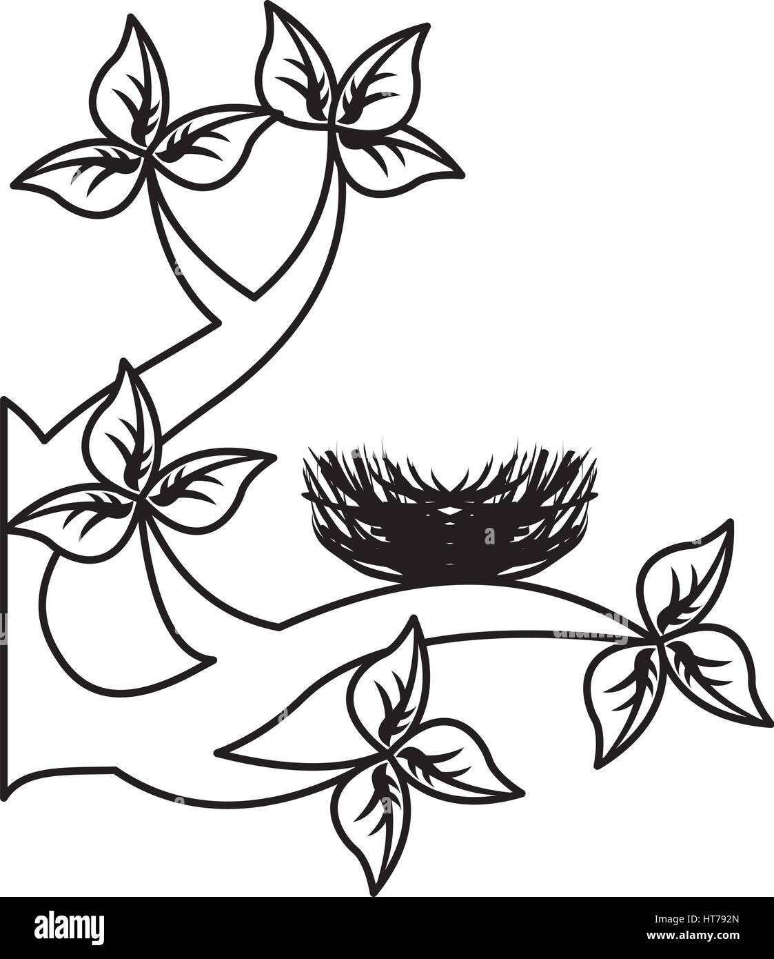 Nid de branches Banque d'images vectorielles - Alamy