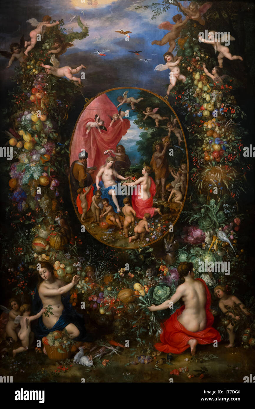 Guirlande de fruits entourant une inscription de Cybèle, par Jan ...
