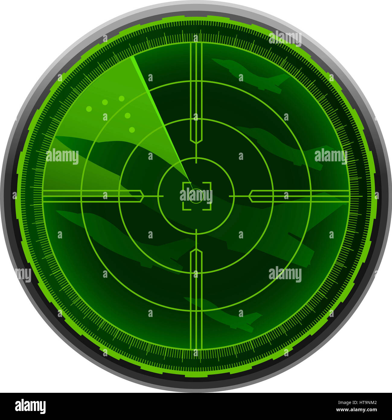 Radar d'avion vecteur illustration de l'écran Photo Stock - Alamy