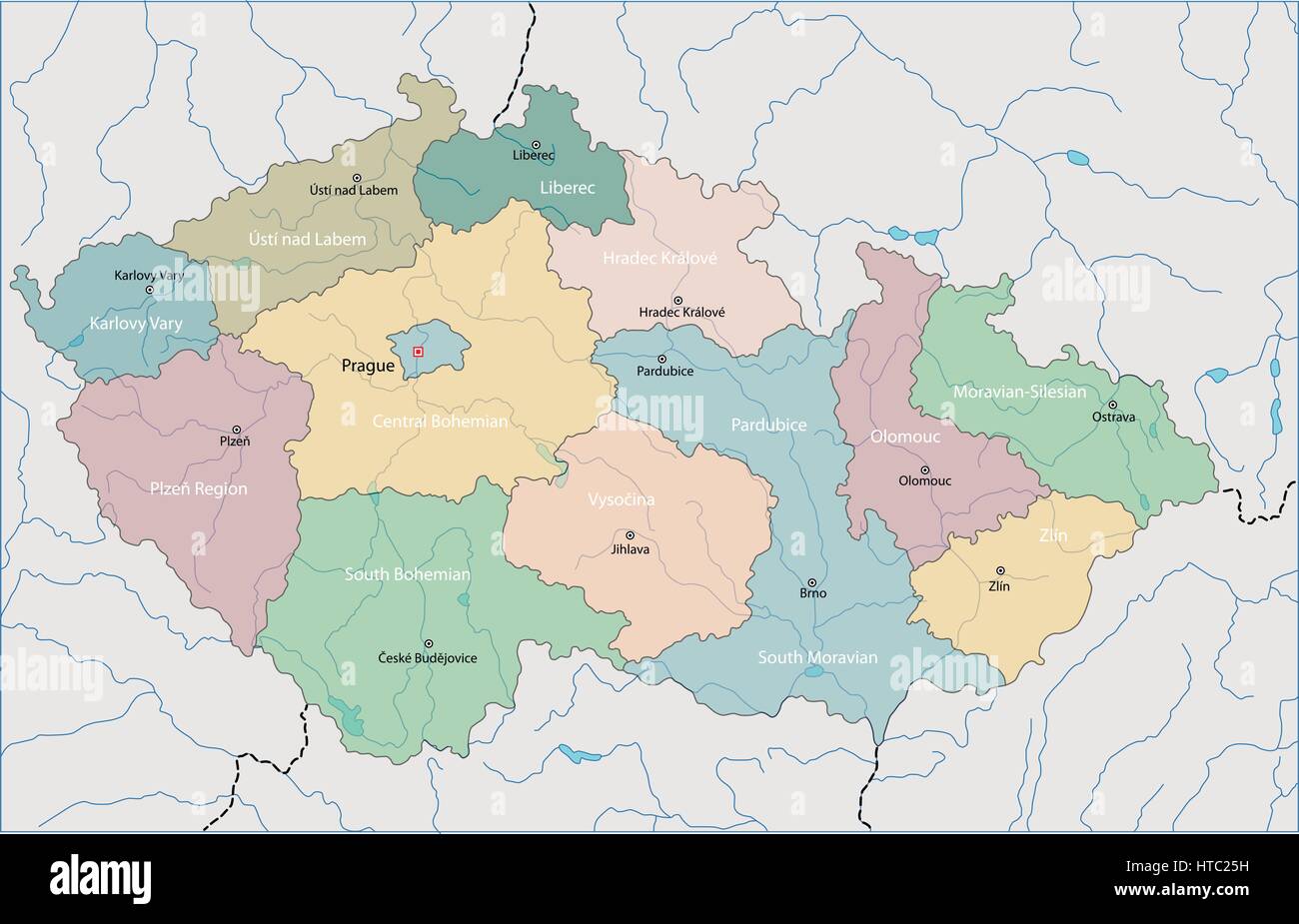 Carte de la moravie Banque d'images vectorielles - Alamy