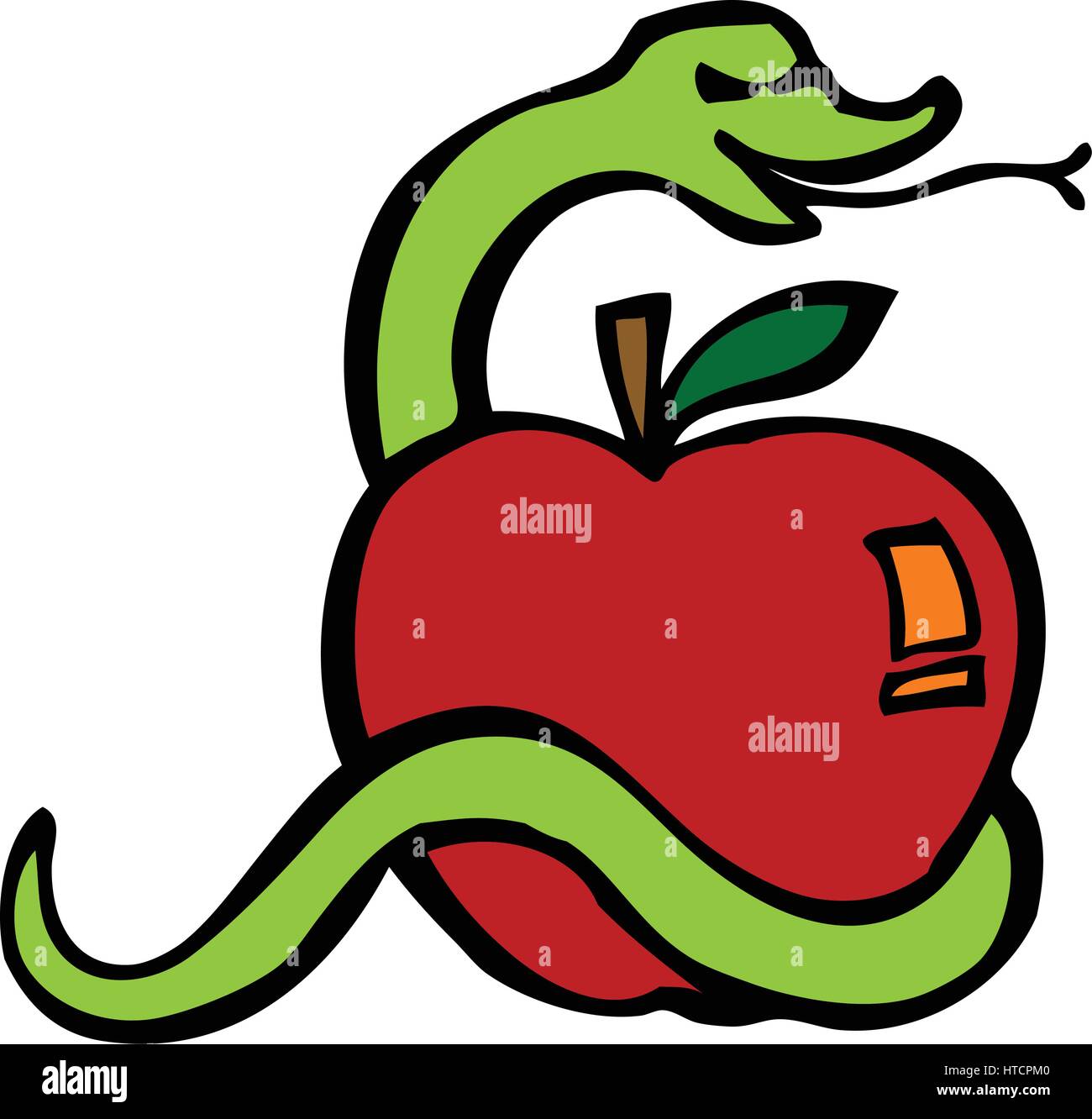 Serpent ou serpent et l'apple ou fruits de la tentation, de la cause de ...