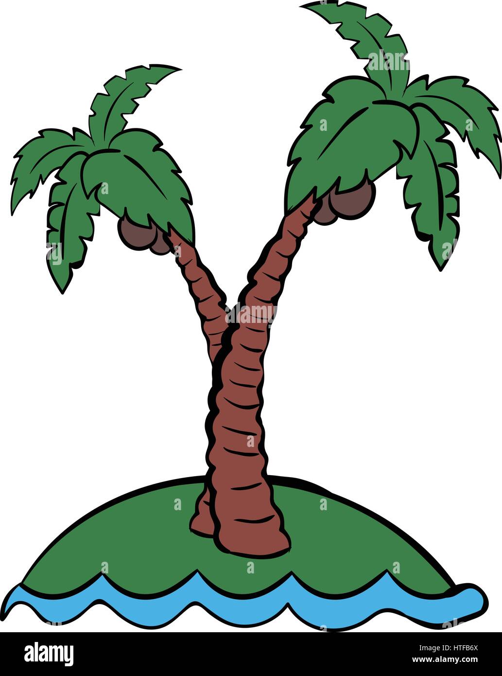 Palmier icône dans le style cartoon vector illustration isolé Image ...