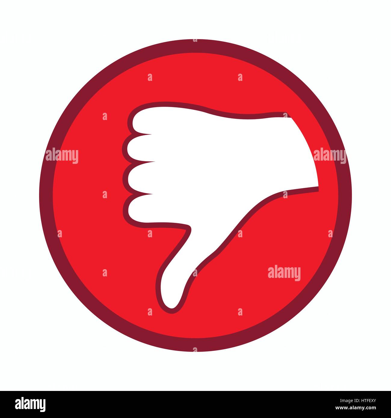 Pouce vers le bas, l'icône de style simple Image Vectorielle Stock - Alamy