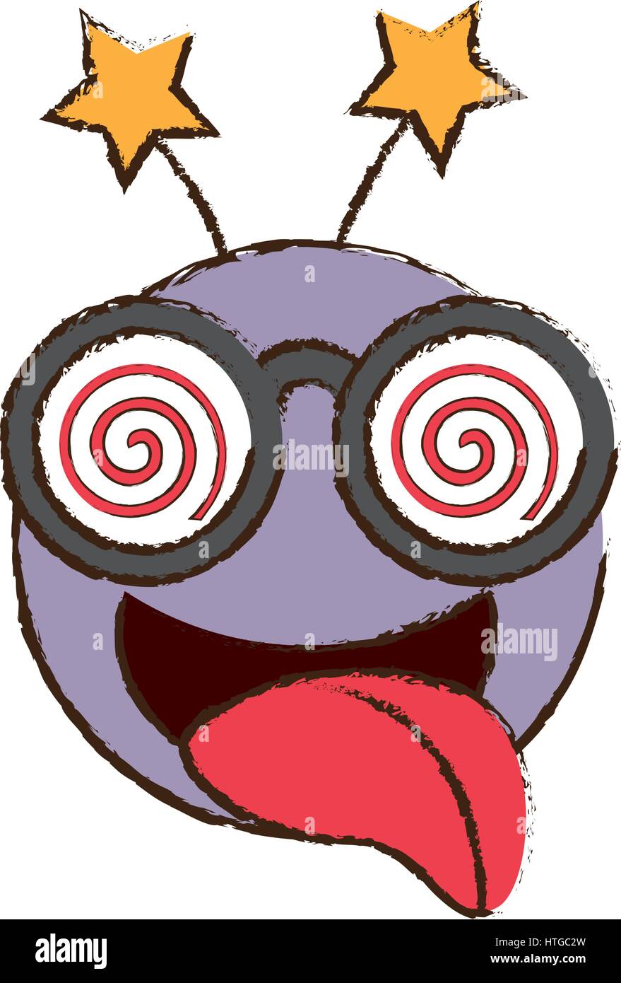 Crazy Face Emoticon Isolated Icon Banque d'image et photos - Alamy