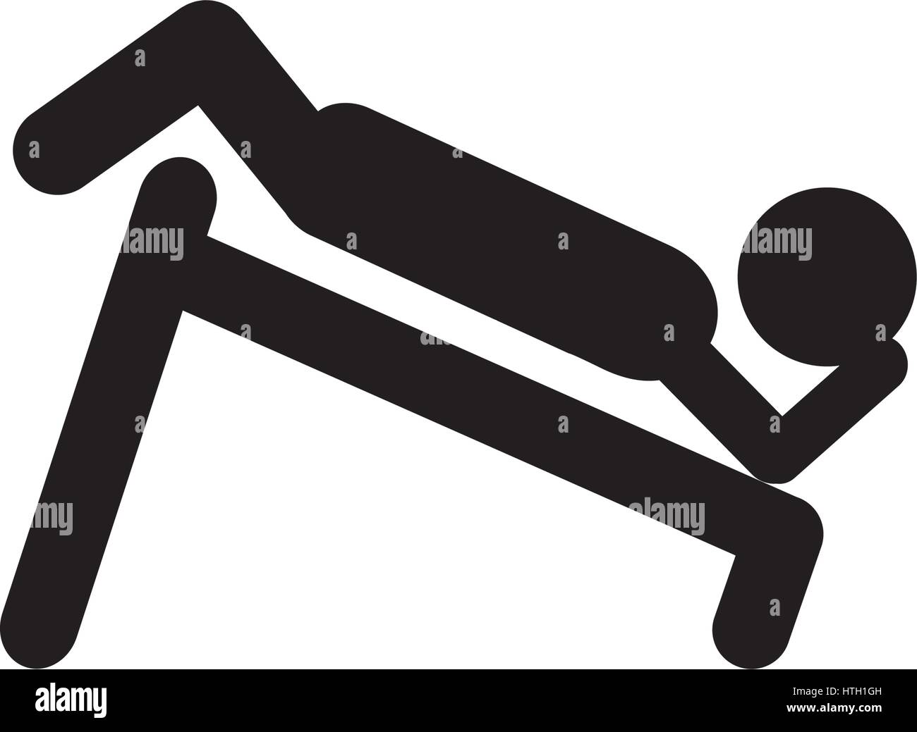 Pictogramme monochrome avec formation abdominale sur barre inclinée ...