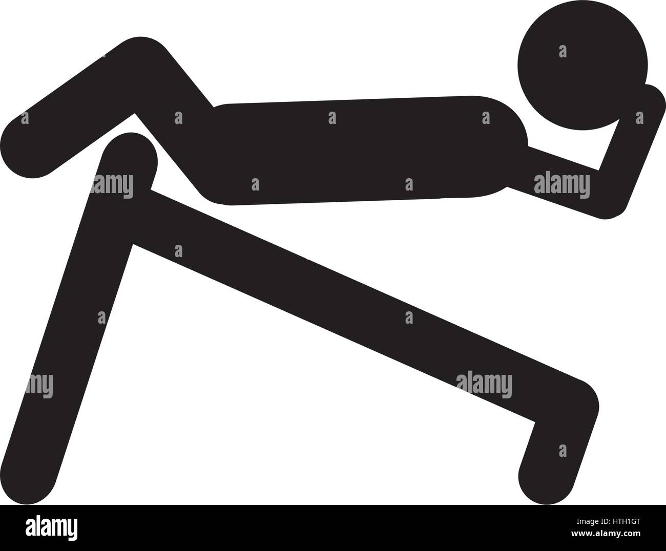 Pictogramme monochrome avec formation abdominale sur barre inclinée ...