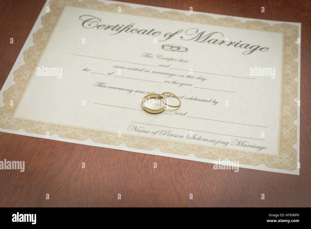 Licence de mariage certificat de mariage d'amour Banque de photographies et d’images à haute ...