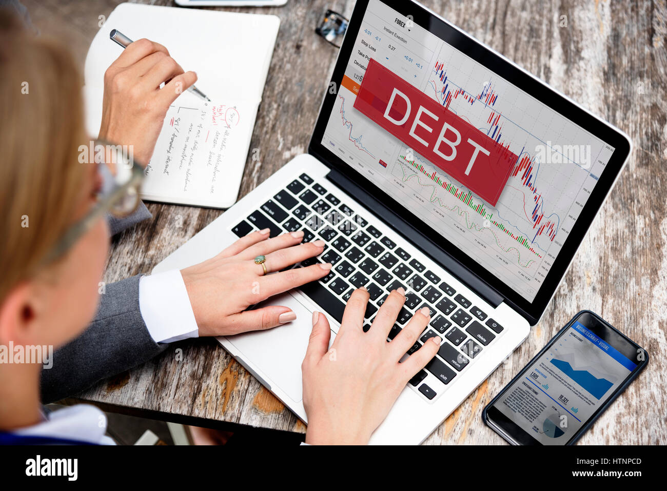 Tableau de la dette schéma graphique Concept Photo Stock - Alamy