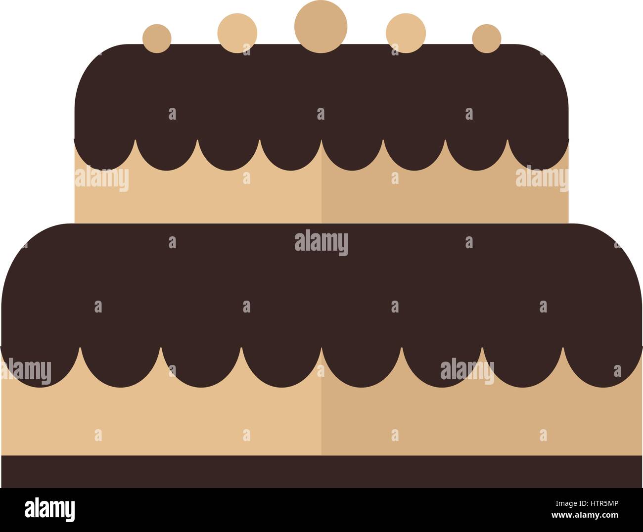 Cartoon couleur ton brun icône gâteau Image Vectorielle Stock - Alamy