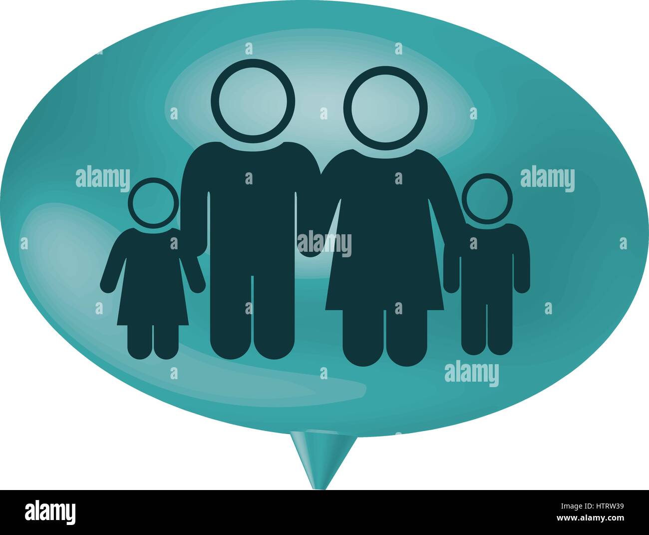 Discours ovale avec pictogramme de groupe Famille Image Vectorielle ...