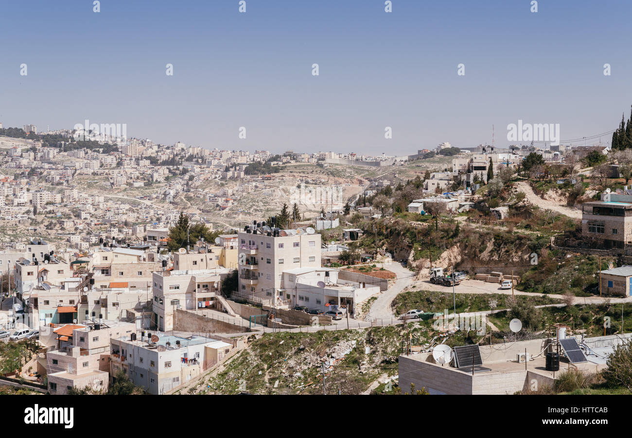 Une vue de Jérusalem, de la 'Armon Hanatziv' (Palais des commissaires ...