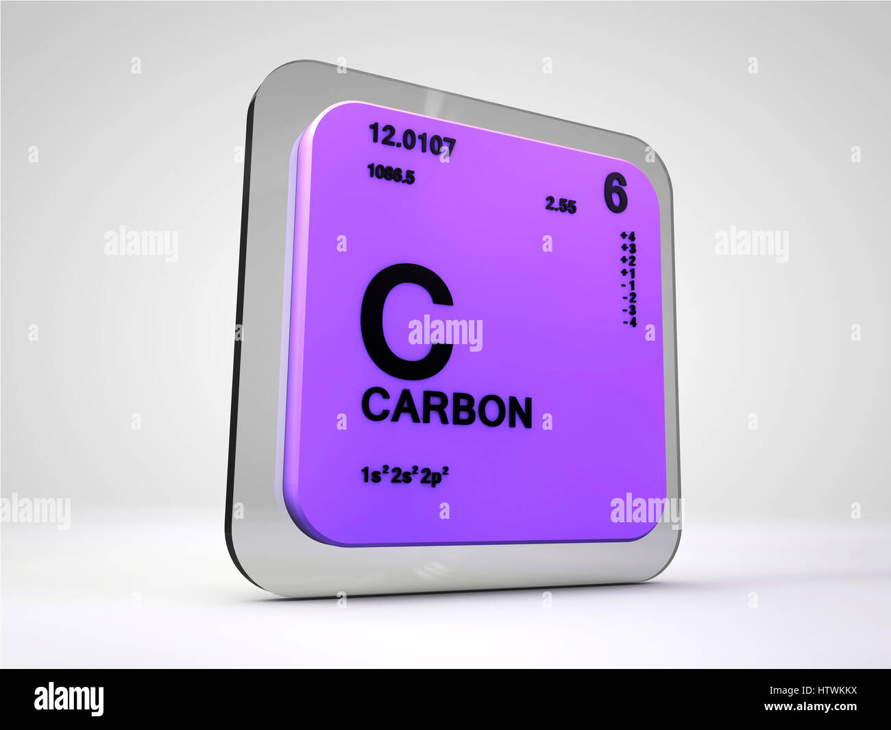 Le carbone - C - Tableau périodique des éléments chimiques de rendu 3D ...