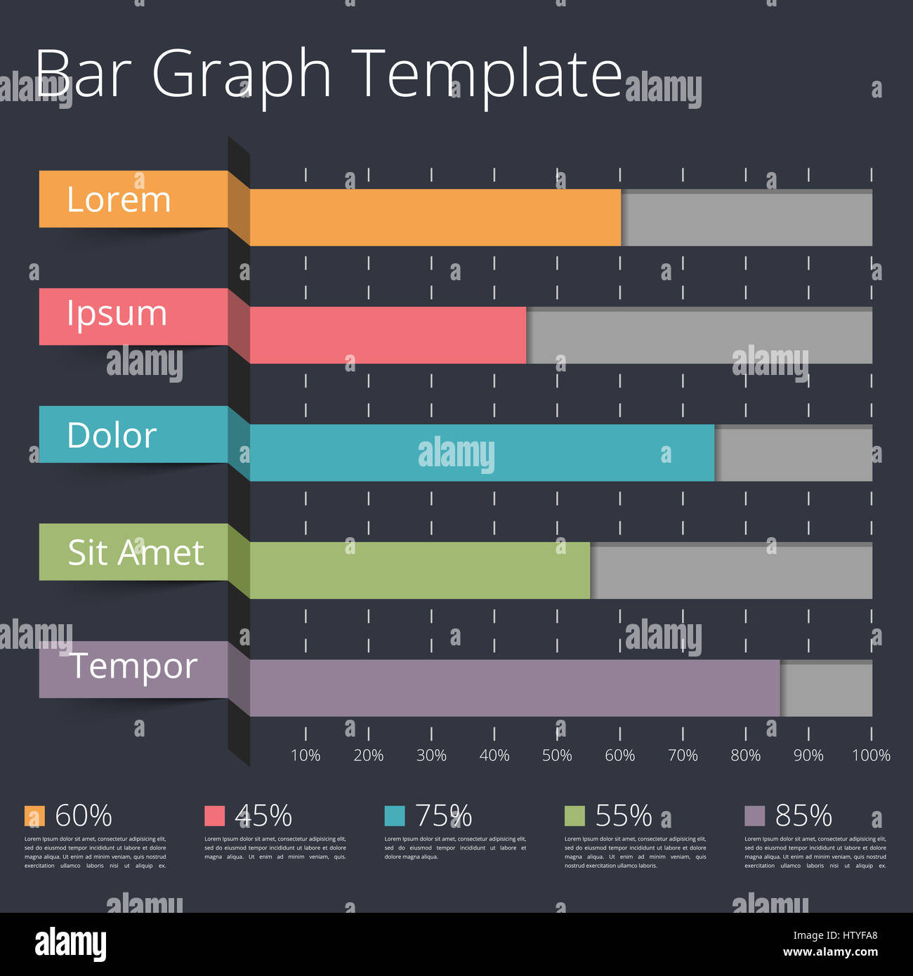 Diagramme à barres horizontales modèle, infographies d'affaires Photo ...