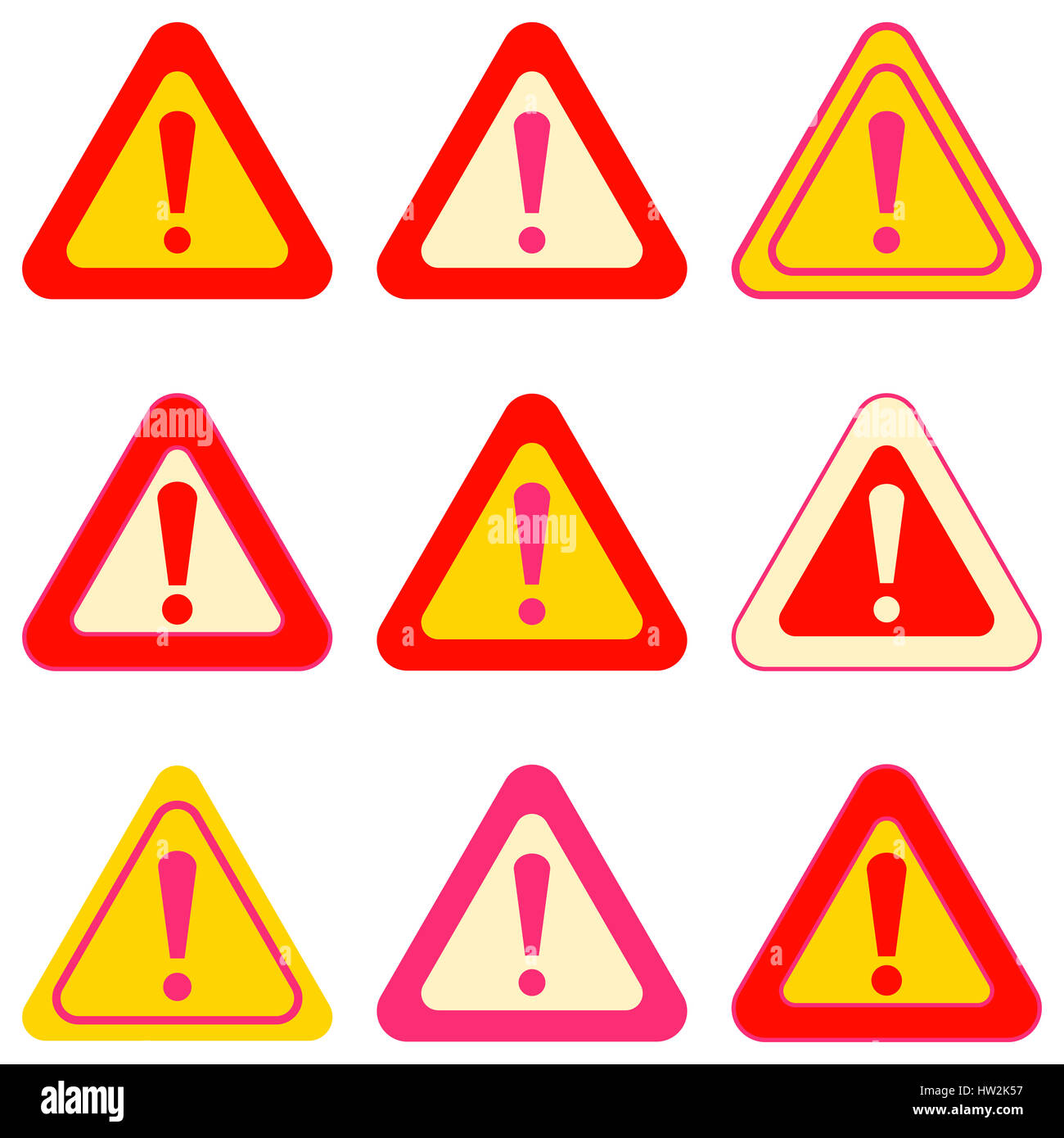 Warning yellow triangle exclamation point Banque de photographies et d ...