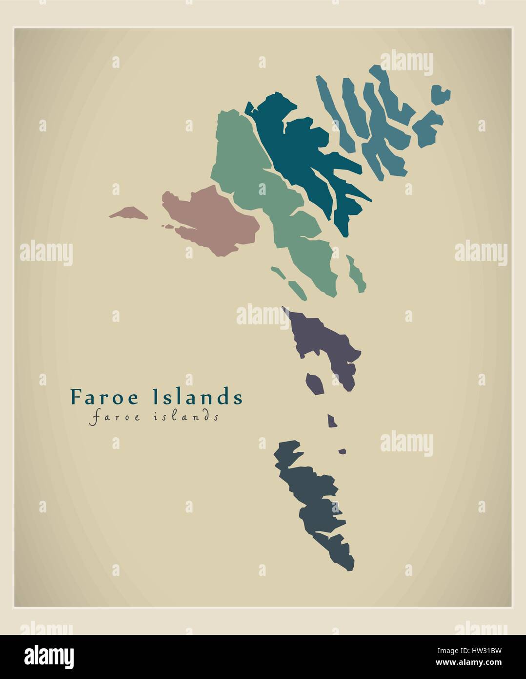 Faroe islands map Banque d'images vectorielles - Alamy