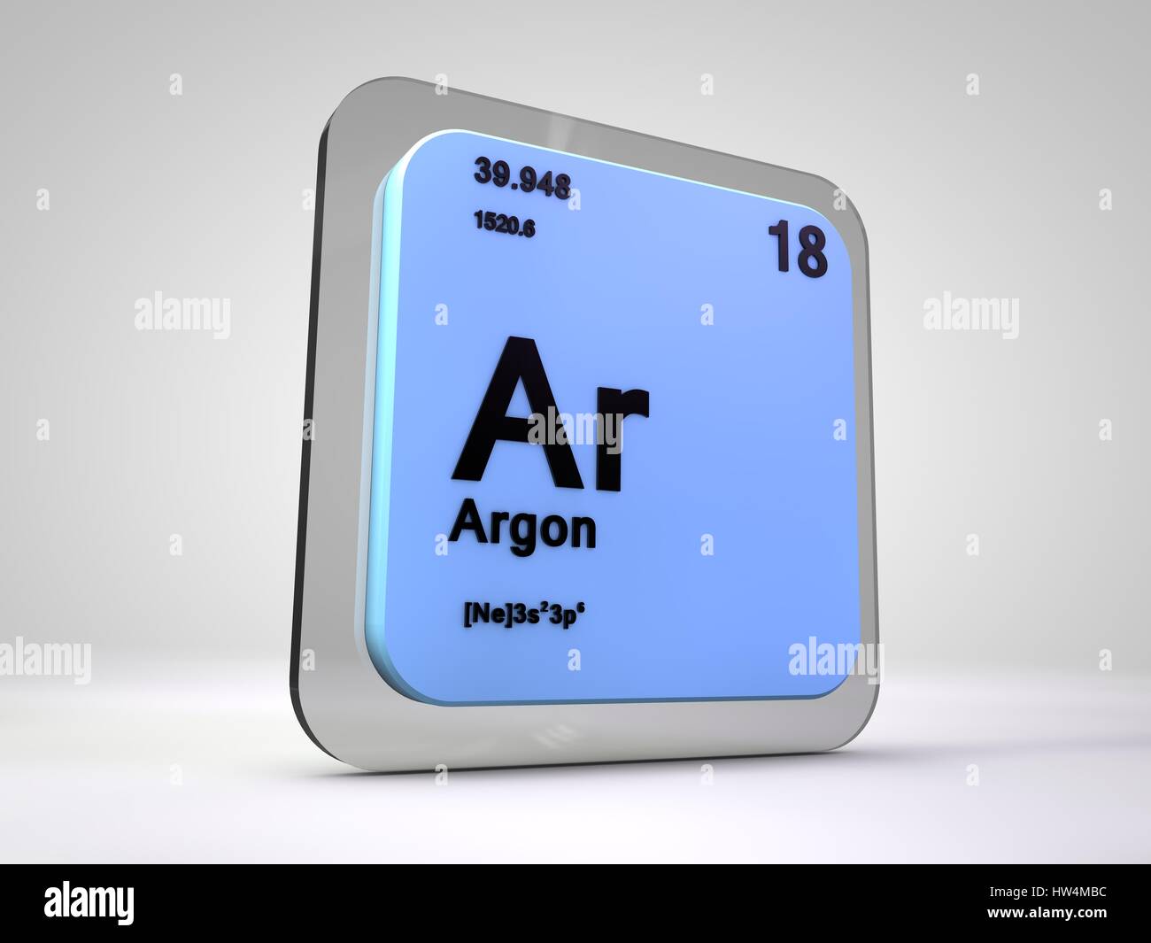 Argon - AR - Tableau périodique des éléments chimiques de rendu 3D ...