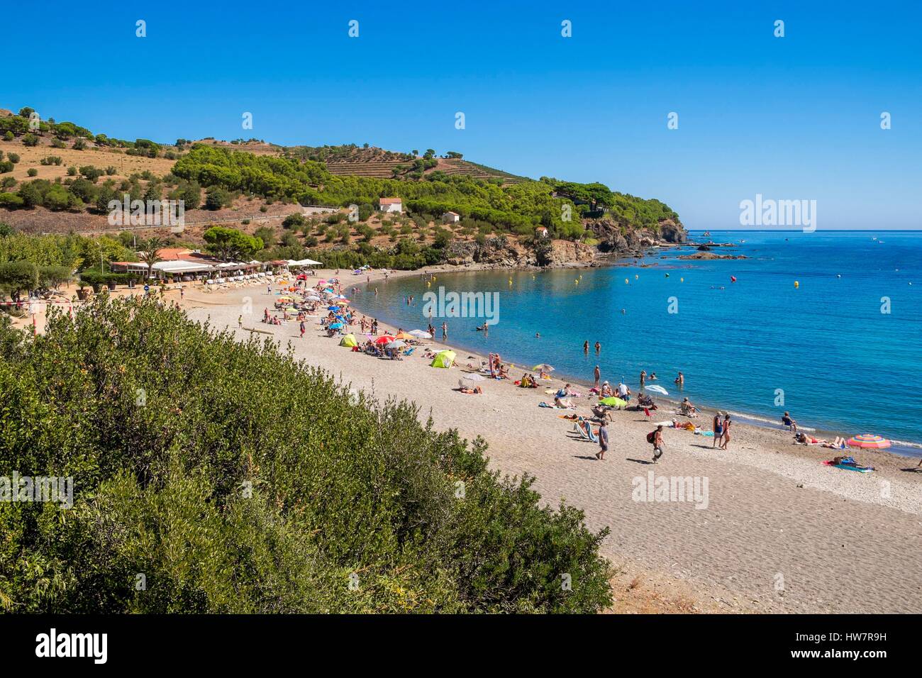 Espagne, Catalogne, Costa Brava, Gérone province, Colera, plage de ...