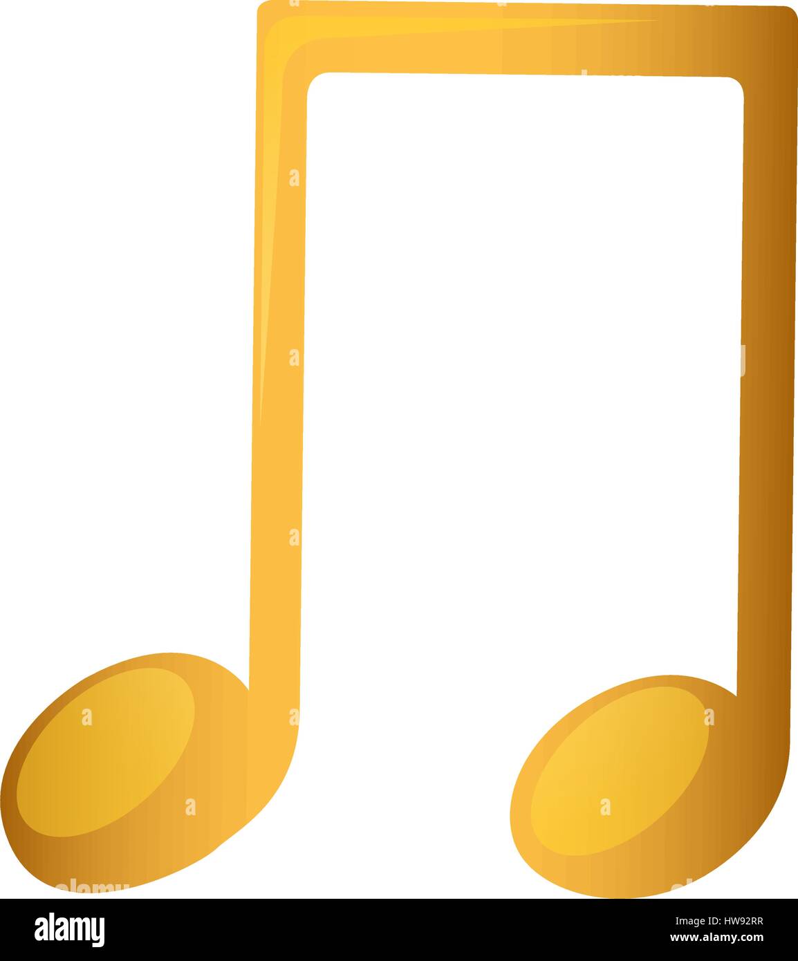 Note de musique dorée Banque d'images vectorielles - Alamy