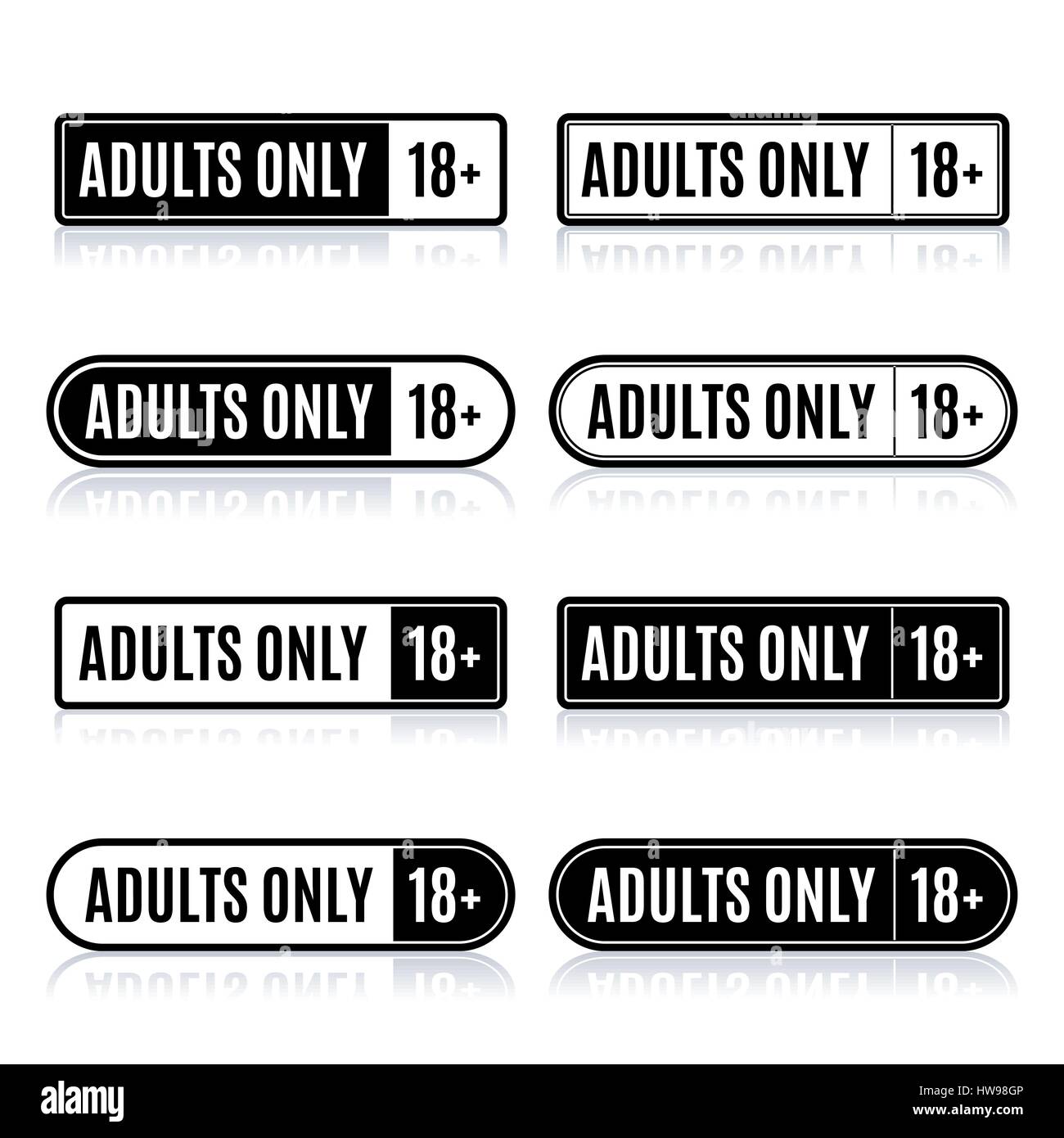 Under 18 adults only warning Banque d'images vectorielles - Alamy