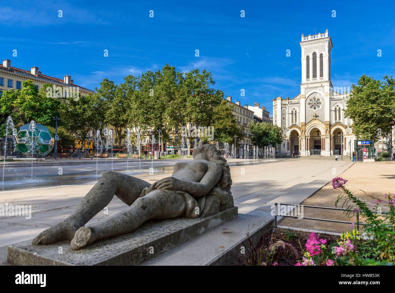 France, Loire, Saint Etienne, place Jean Jaurès, Saint Charles Borromée ...