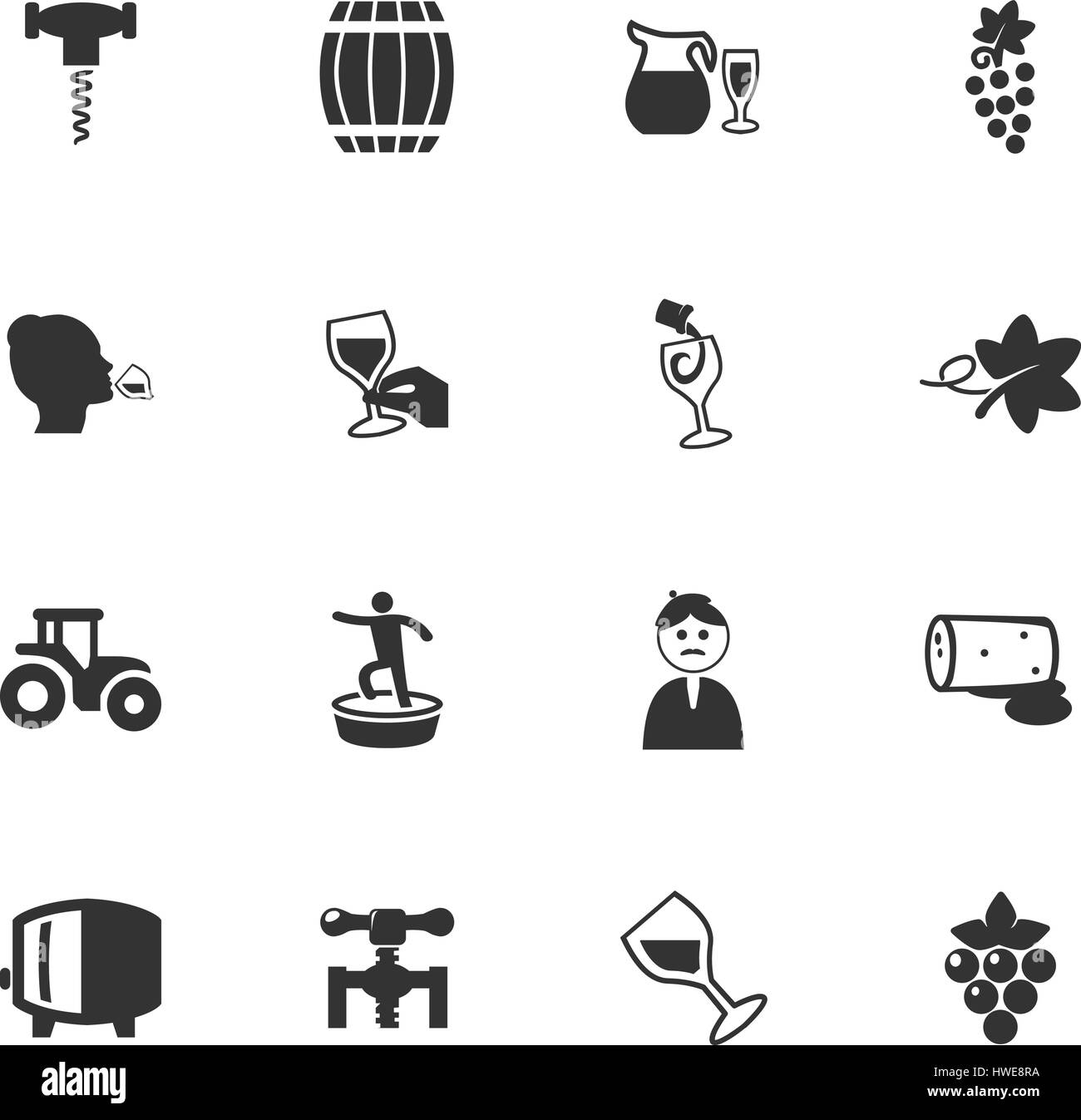 Symbole de la vigne et du vin pour web icons Image Vectorielle Stock ...