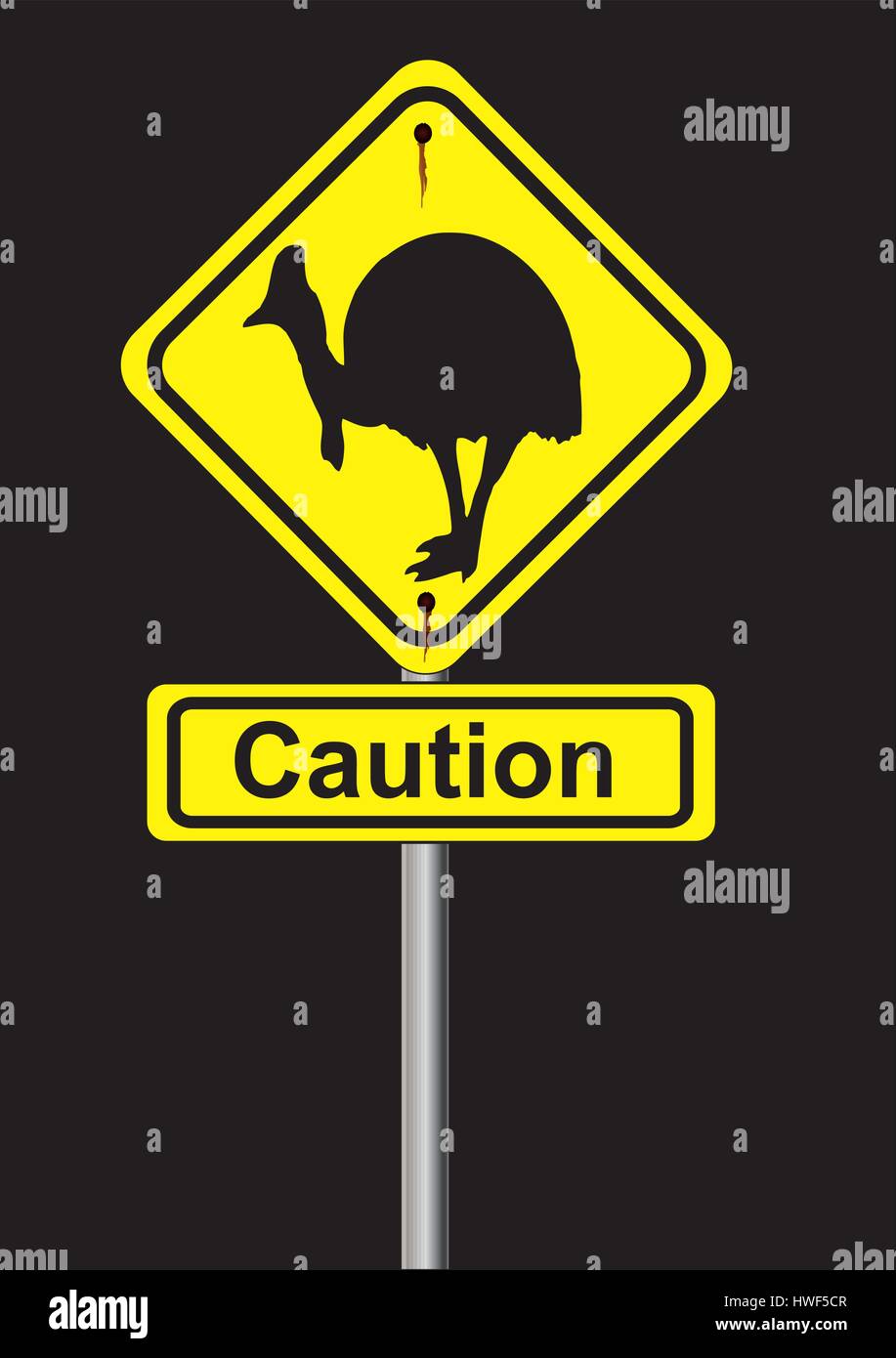 Cassowary warning sign Banque d'images vectorielles - Alamy