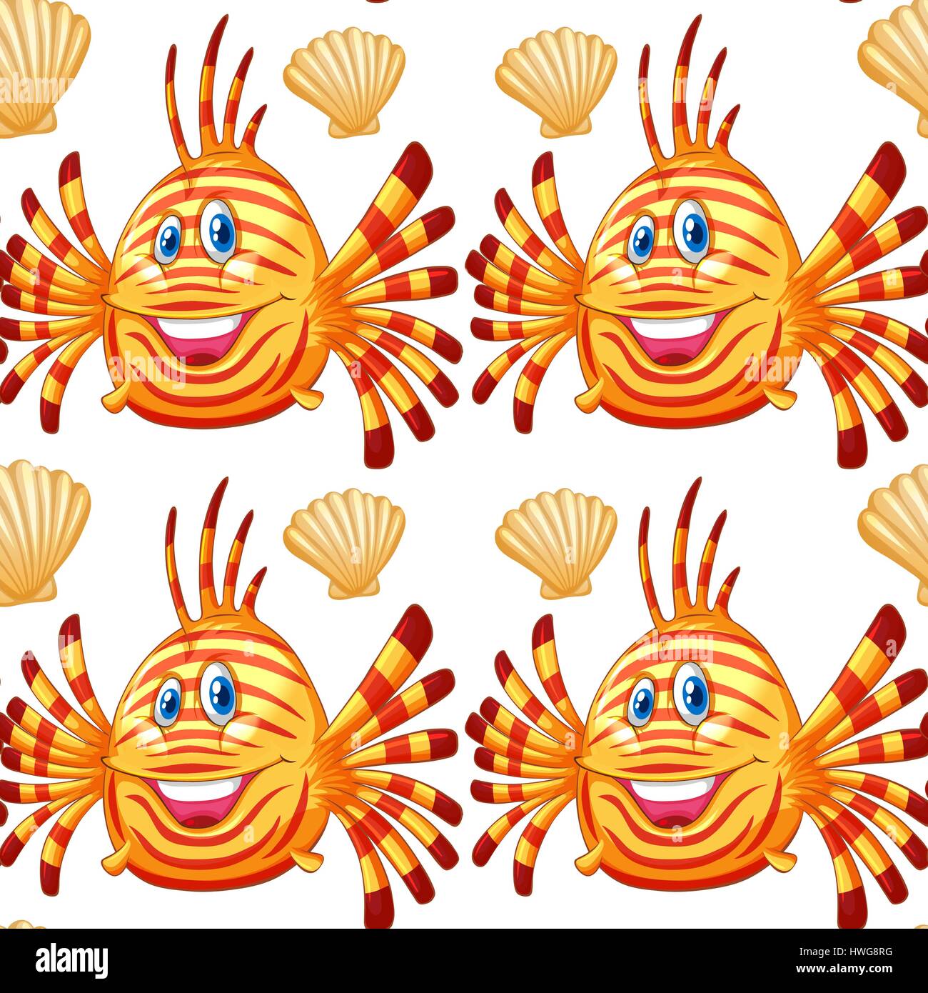 Fond transparent avec les poissons et les coquillages illustration ...