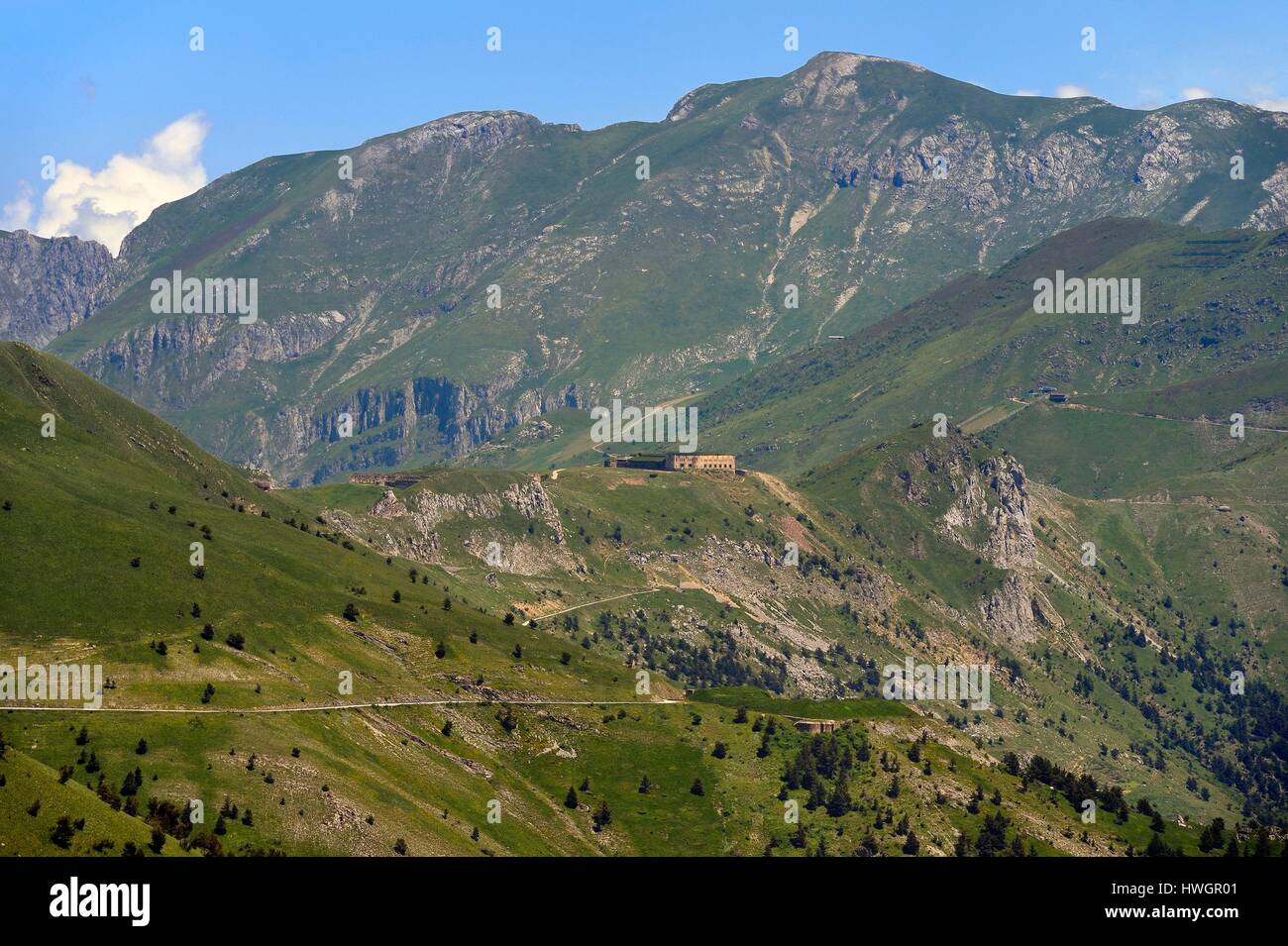 France, Alpes Maritimes, le Centre Fort au Col (col) de Tende (1871m ...