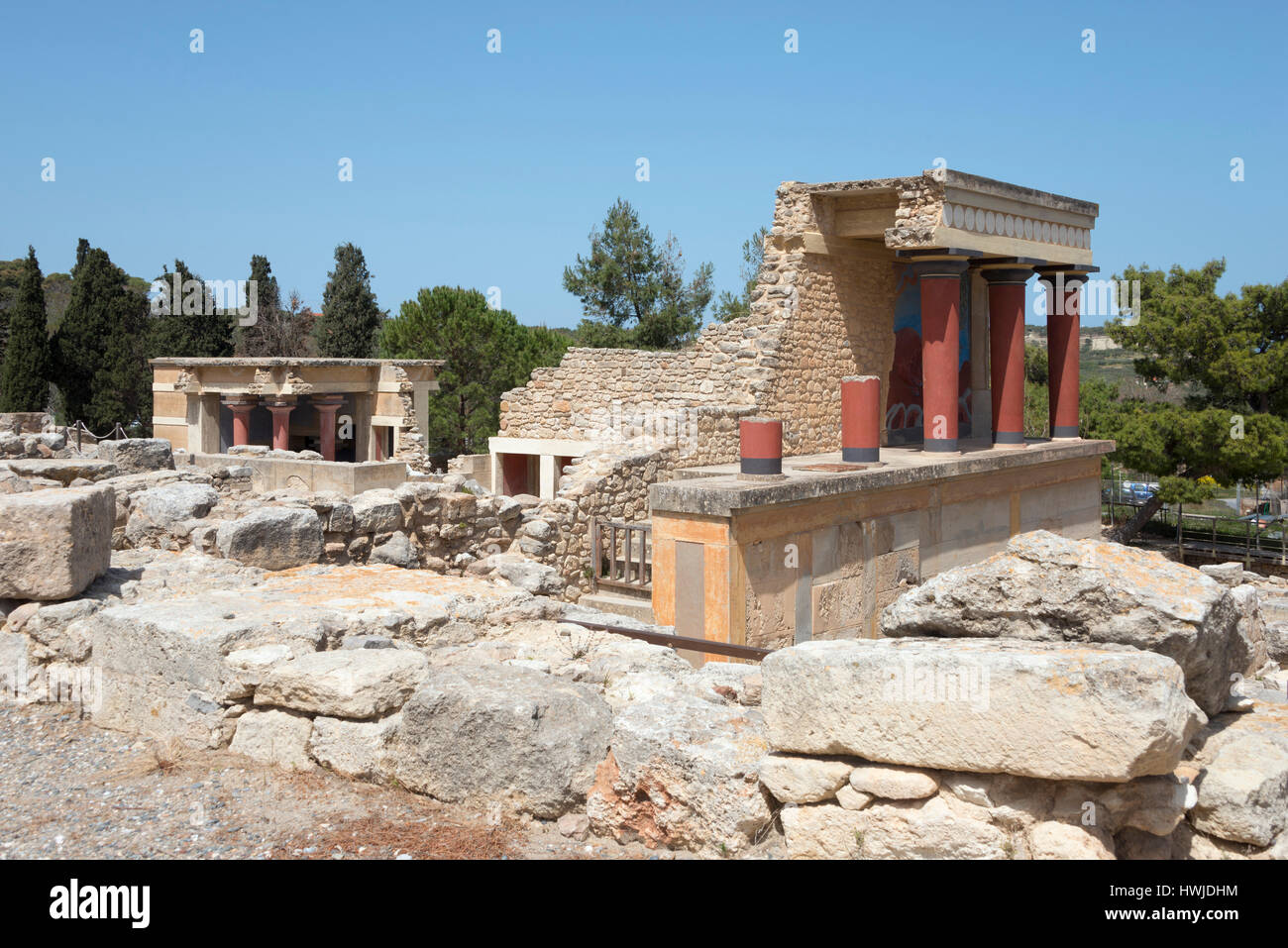 Bastion, Palais de la civilisation minoenne, Knossos, Crète, Grèce ...
