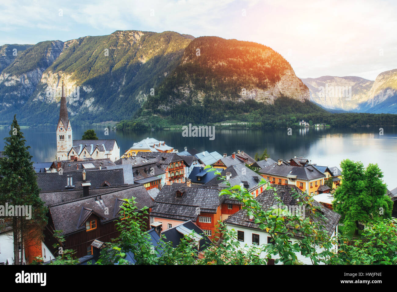 Village De Montagne De Hallstatt Banque d'image et photos - Alamy