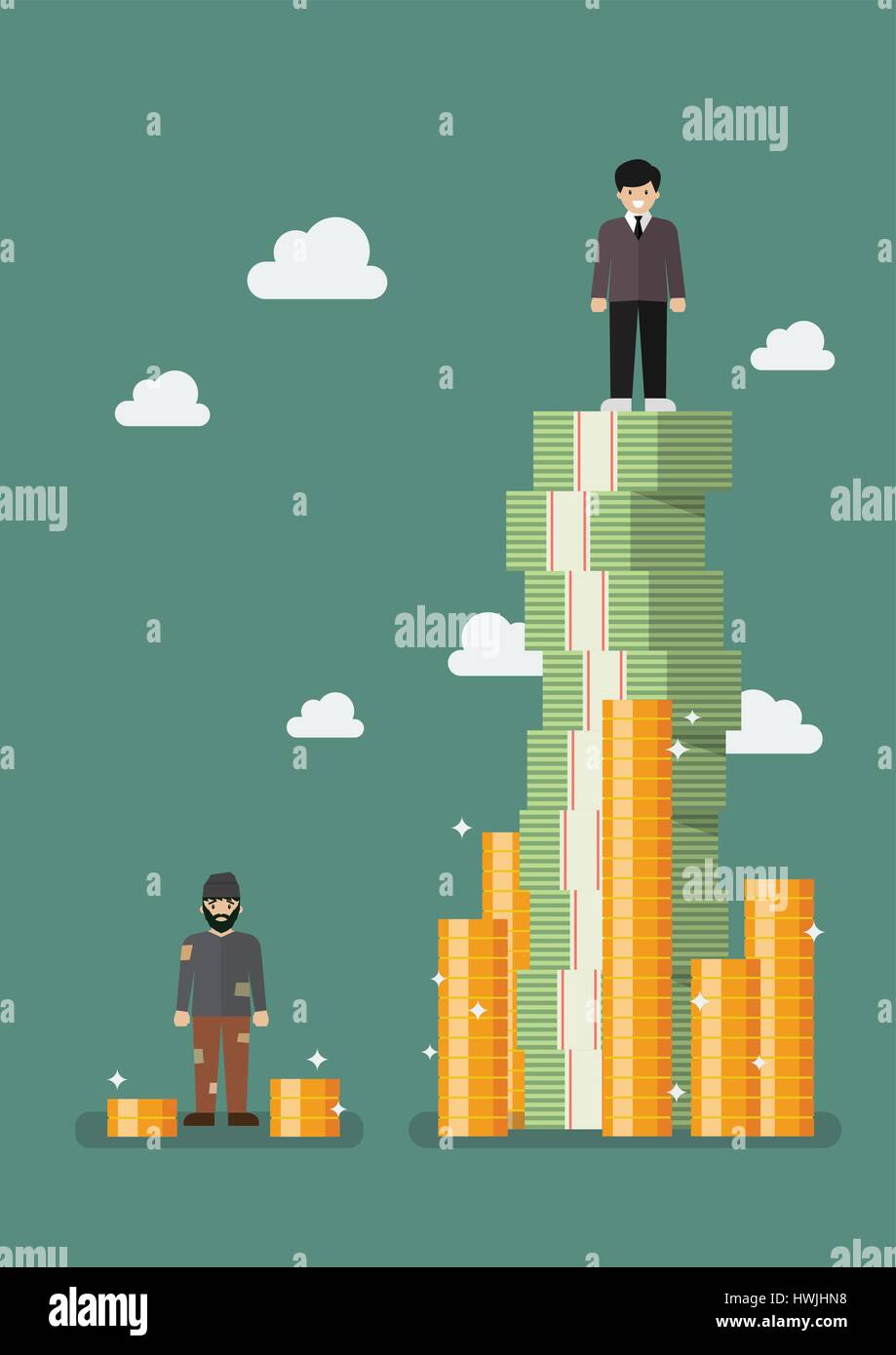 Écart entre riches et pauvres. Vector illustration Image Vectorielle ...