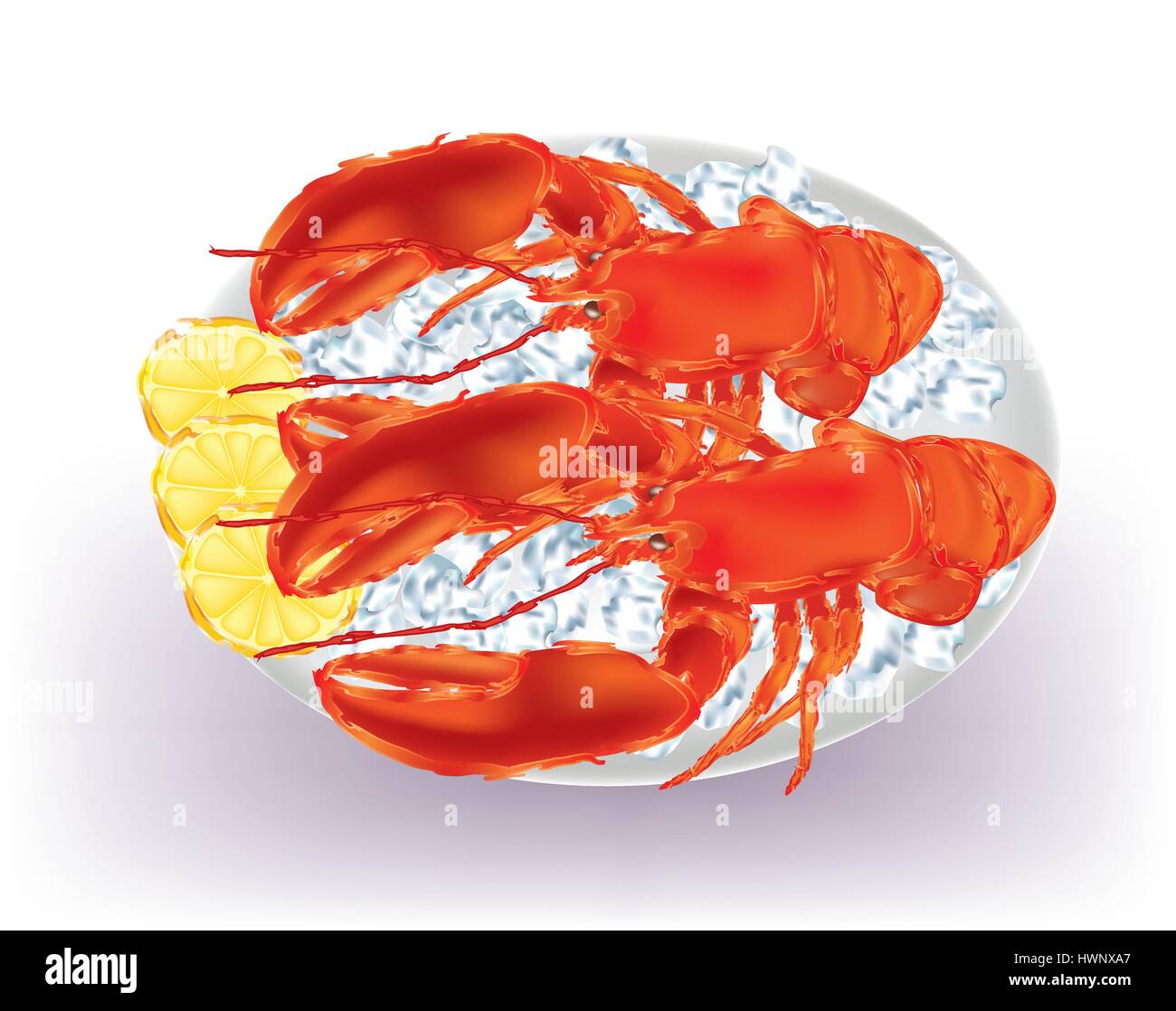 Plateau de homard Banque d'images vectorielles - Alamy