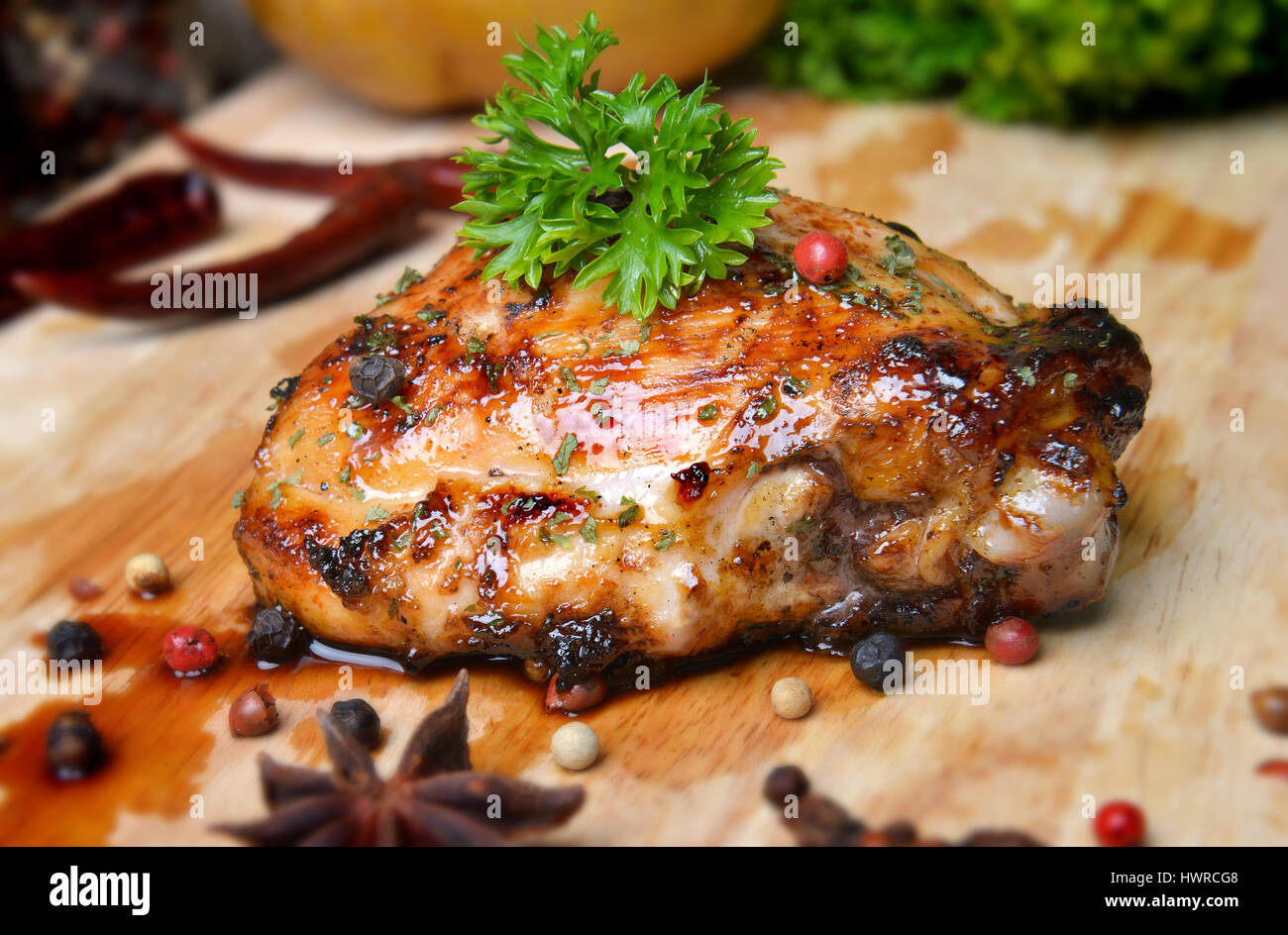 Grill steak de poulet Banque de photographies et d’images à haute ...